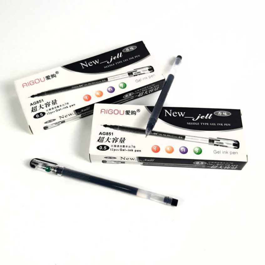 Jual Grosir (1Dus/12kotak/144 pcs) Pulpen Gel New Jell AG-851AIGOU ...