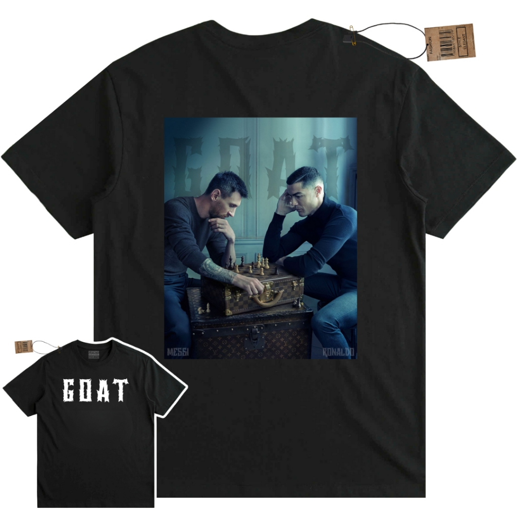 Jual Kaos 2 Goat Lionel Messi vs Cristiano Ronaldo Main Catur Playing ...