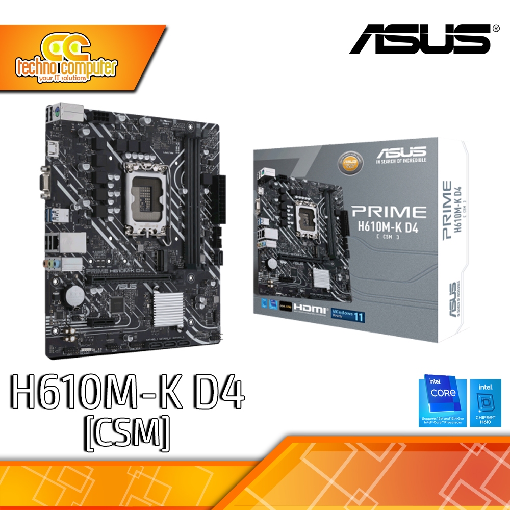 Jual MOTHERBOARD ASUS PRIME H610M-K D4-CSM - mATX, LGA1700, H610, DDR4 | Shopee Indonesia