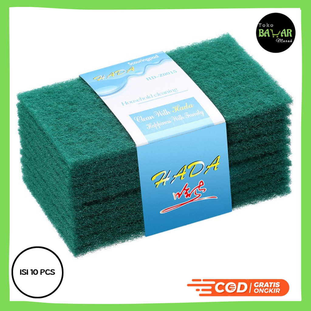 Jual Sabut Hijau Cuci Piring / Sabut Tapas Hijau Kotak / Sabut Spons ...