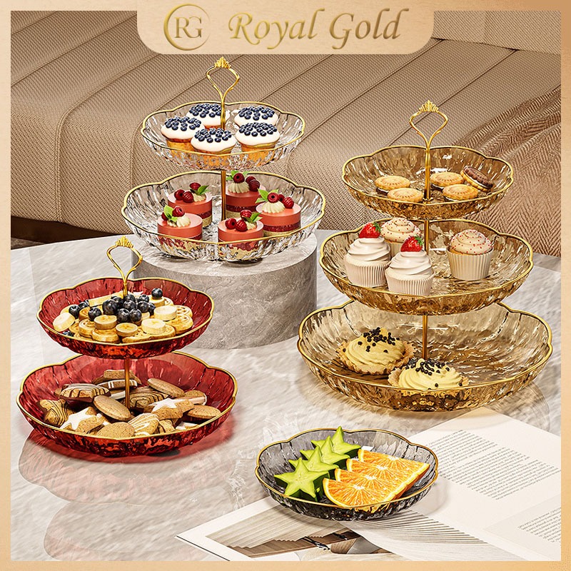 Jual Rak Makan Kue Buah Cake Plate Stand Display Rak Kue Susun 3 ...