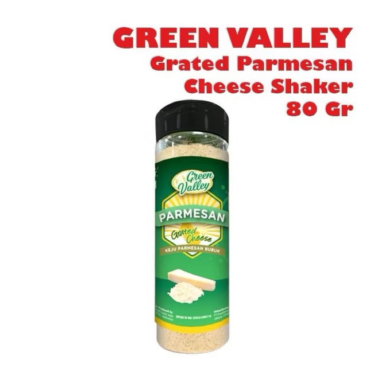 Jual GREEN VALLEY Grated Parmesan Cheese 80 gram Keju Parmesan Parut ...