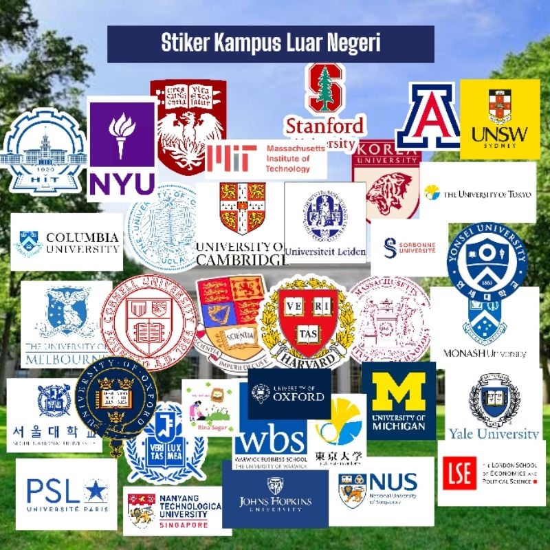 Jual Sticker Glossy/ (Vynil Anti air) Kampus Luar Negri Harvard ...