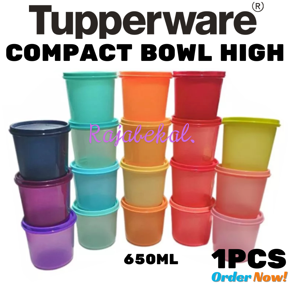 Jual PROMO Tupperware Compact Bowl High 650ML ECER 1pcs toples bulat ...