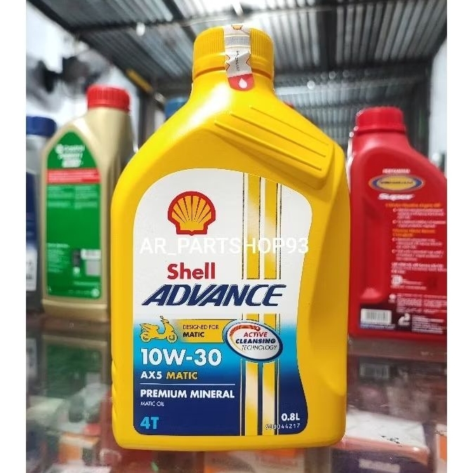 Jual OLI MESIN MOTOR MATIC SHELL ADVANCE 0.8L 10W-30 AX5 ORIGINAL NEW SHELL 100% | Shopee Indonesia