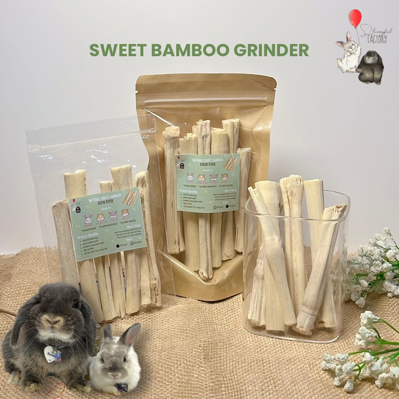 Jual Natural Sweet Bamboo Grinder Chew Stick - Pengasah Gigi Kelinci ...