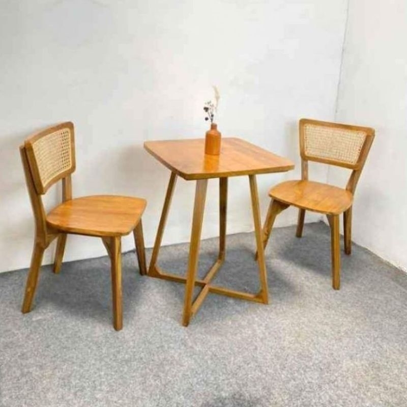 Jual kursi aesthetic ada rotan || full finishing || kayu jati asli ...