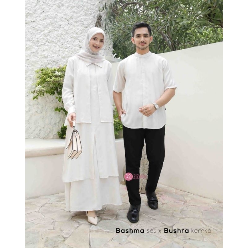 Jual COUPLE SET BROKEN WHITE BASHMA SET & KEMKO BUSHRA BY ZIZARA | Onet ...