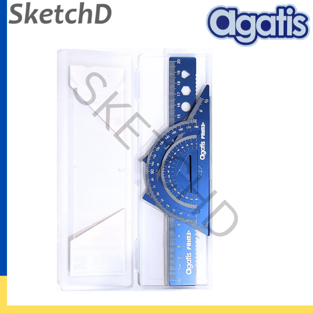 Jual Penggaris Geometri Segitiga Busur mistar datar Agatis Geometry Set ...