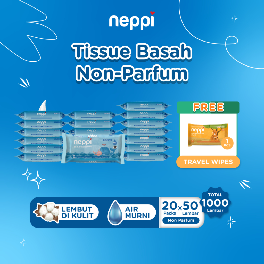 Jual (20 Pcs x 50 Lembar) Neppi Baby Tisu / Tissue Basah Wipes Non ...