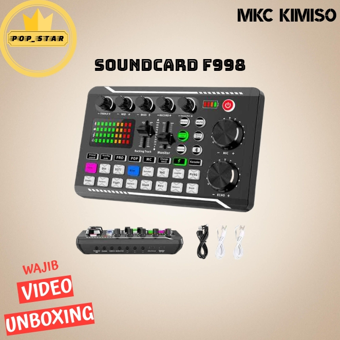 Jual Soundcard Sound Card F998 Live Audio Mixer Broadcast Recording ...