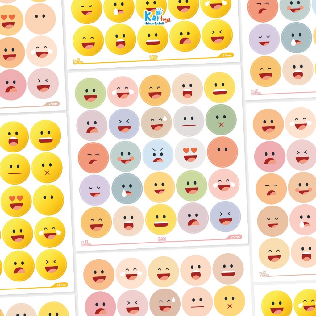 Jual Stiker Emoji 2,5 cm / Reward Sticker Emoticon 25 mm / Stiker Deco ...