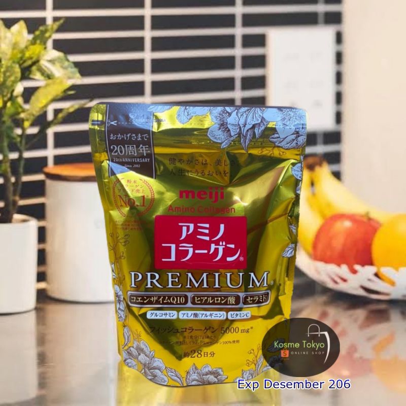 Jual Kosme Tokyo Meiji Amino Collagen Premium 196gr 28day | Shopee Indonesia