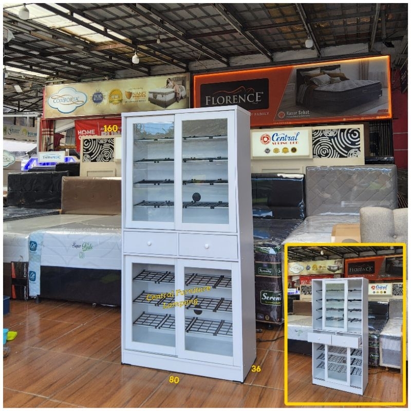 Jual RAK SEPATU KACA PINTU SLIDING 2 LACI | Shopee Indonesia