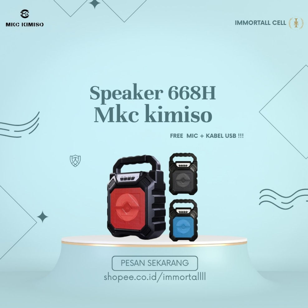 Jual Speaker Bluetooth + mic MKC-668H Suara extra Bass, IMMORTALL CELL ...