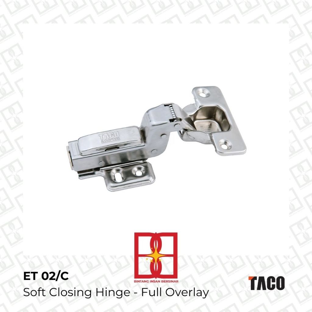 Jual ENGSEL TACO - ET 02/C (Soft Closing Hinge - Full Overlay) | Shopee ...