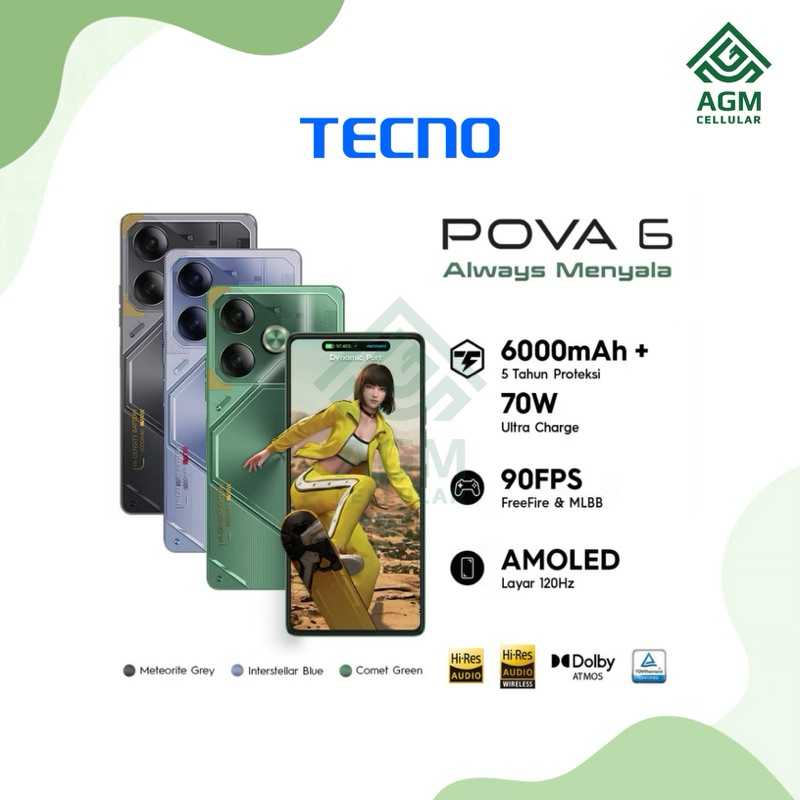 Jual HANDPHONE TECNO POVA 6 RAM 12GB/256GB | 8GB/256GB (Meteorite Grey ...