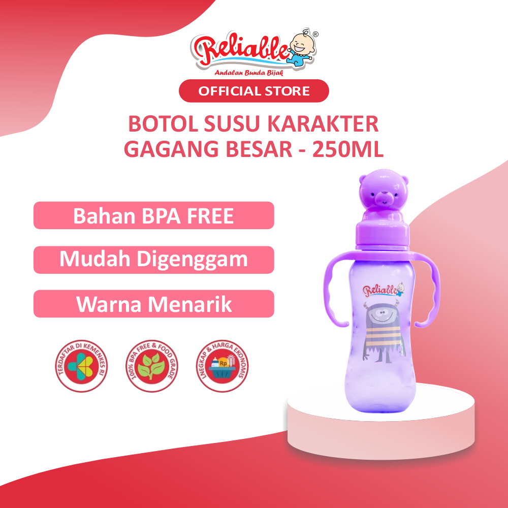 Jual Reliable Botol Susu Bayi Warna Gagang Karakter - 250 ml | Shopee ...