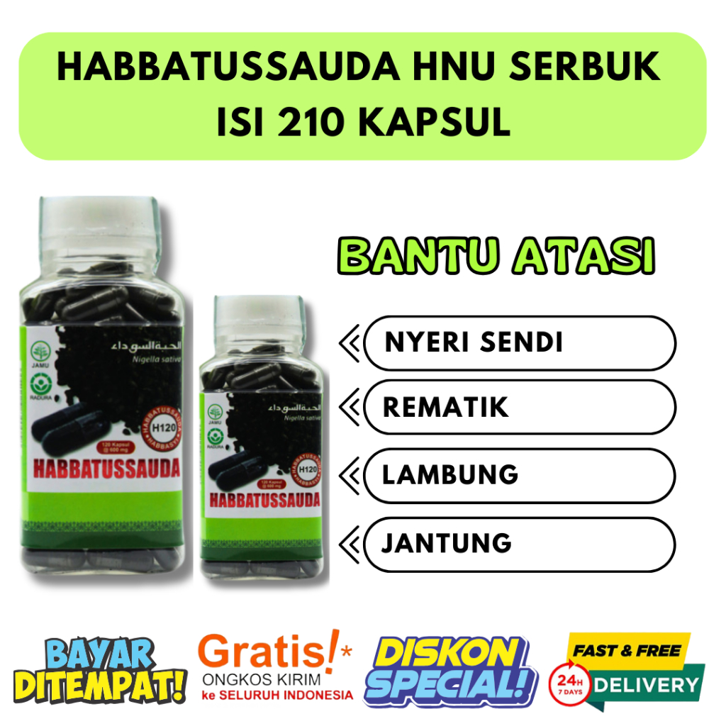 Jual BPOM Habbatussauda Herbal Niaga Utama HNU 120 Kapsul ...