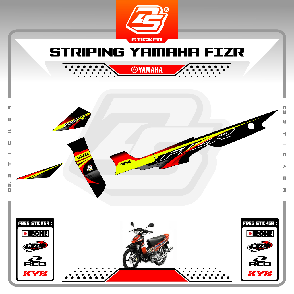 Jual Stiker Striping Fizr Decal List Variasi Motor Yamaha Fiz R ...