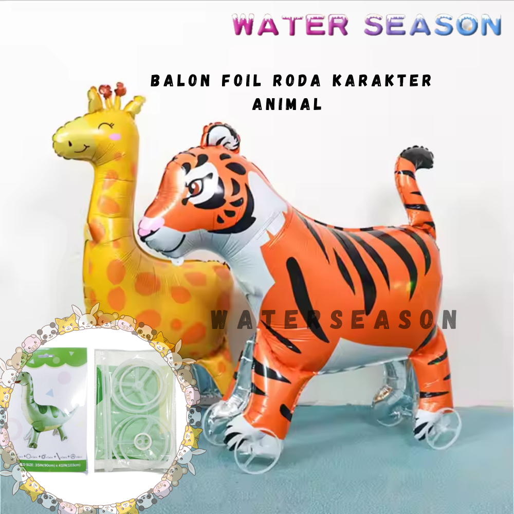 Jual 3D Balon Foil Roda Animal Balon Bisa Berjalan Roda Karakter Hewan ...