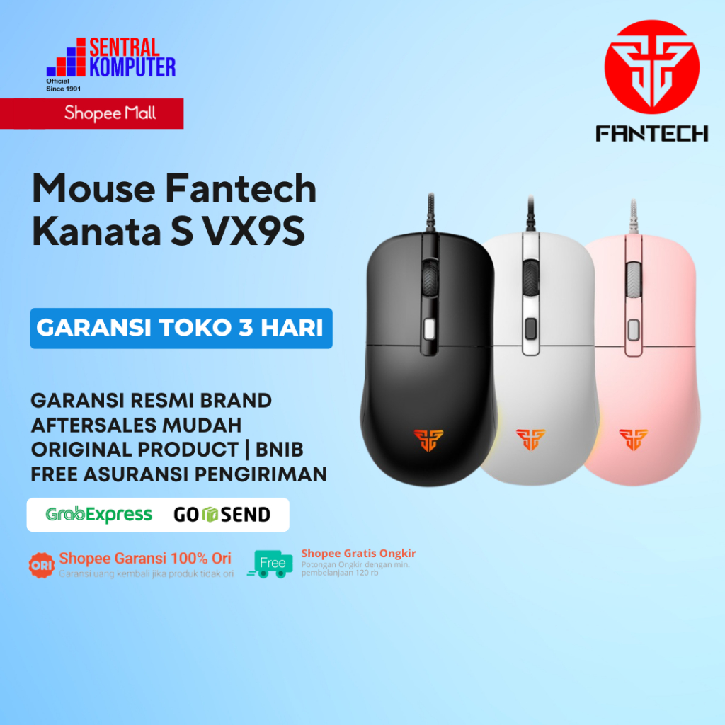 Jual Fantech Kanata S VX9S / VX-9S Wired Gaming Mouse Ambidextrous VX ...