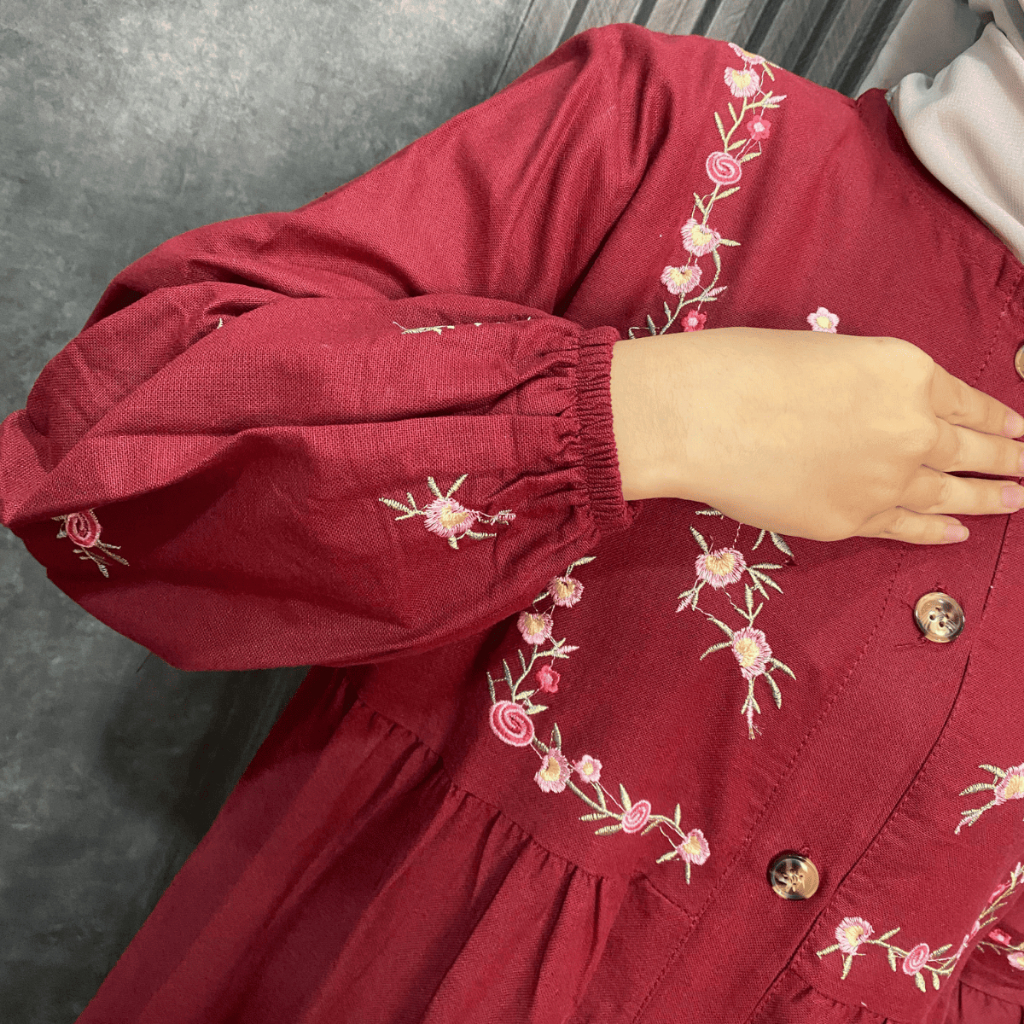Jual Miera Maxy Bordir | Gamis Katun Rami Terbaru | Gamis Daily Simple ...