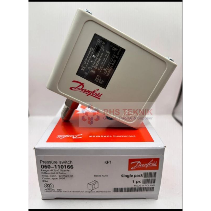 Jual Pressure Switch Danfoss KP1 060-110166 Pressure Control Danfoos ...