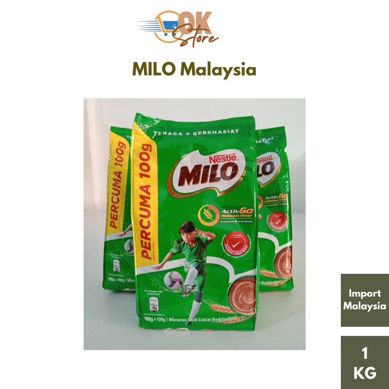 Jual Milo 1 KG (900 GR + 100 GR) (Expiry 31 Maret 2026) (Import Msia ...
