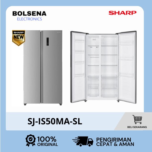 Jual SHARP SJ-IS50MA-SL Kulkas Side By Side Inverter Silver Metal Door 472L | Shopee Indonesia