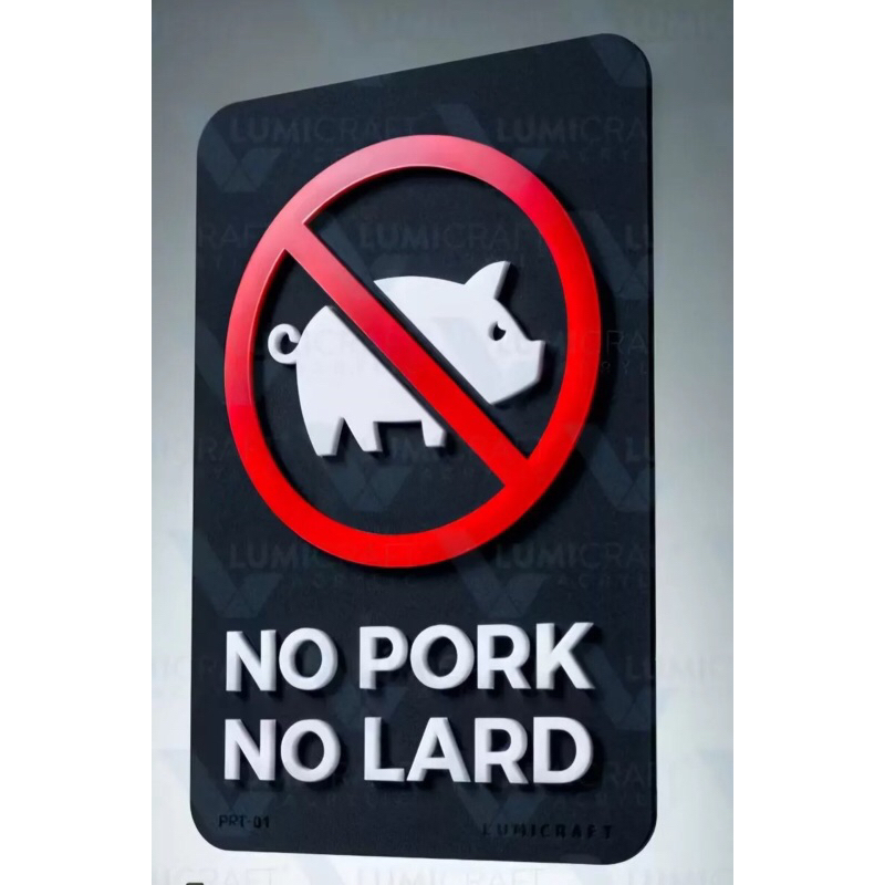 Jual Sign no pork no lard makanan tanda | Shopee Indonesia