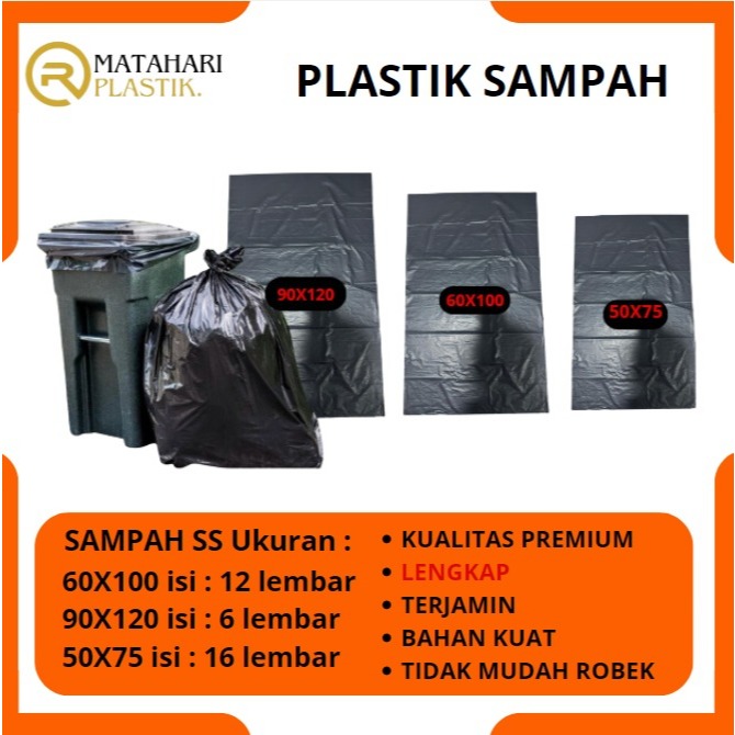 Jual RMP - Plastik Sampah | Kantong Plastik Sampah Hitam 1 PACK UK 50x75 / 60x100 / 90x120 ...