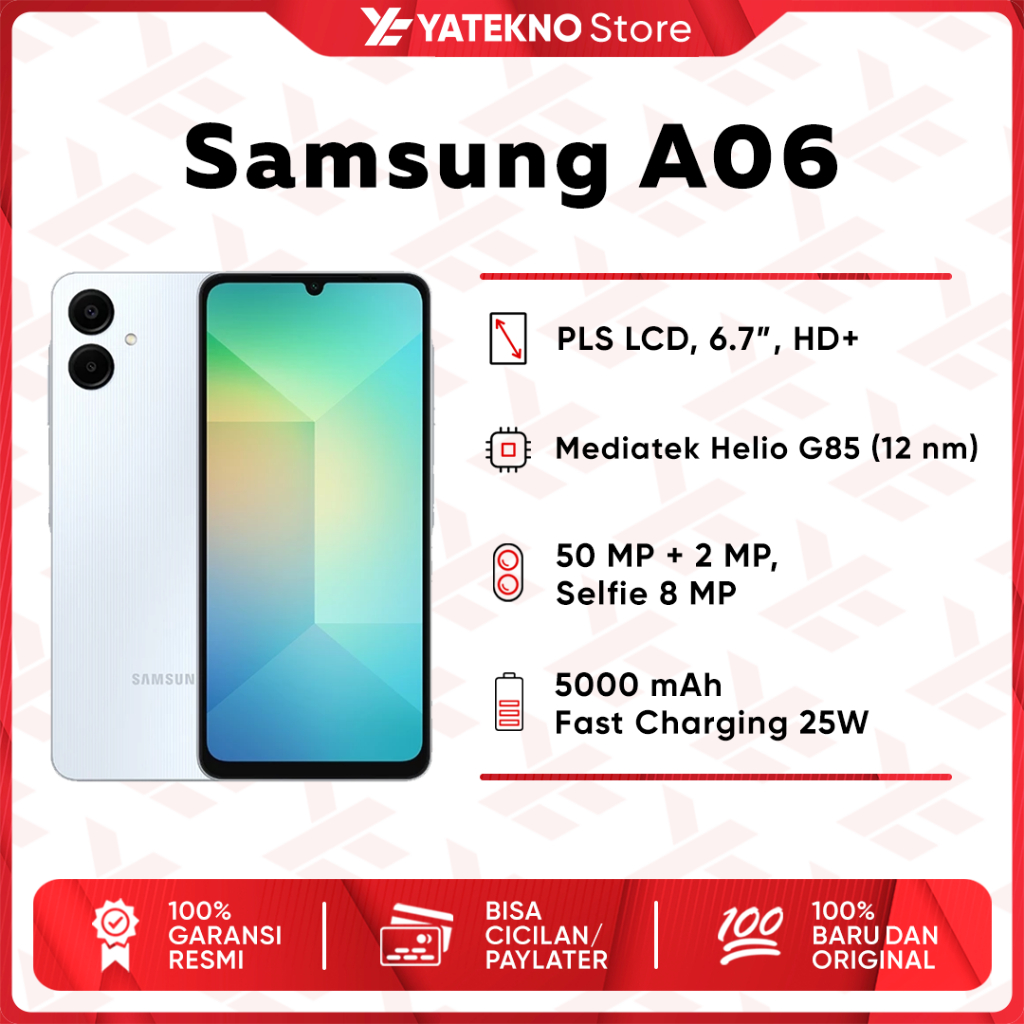Jual (ORIGINAL) Samsung Galaxy A06 4G 4/64GB + 4/128GB GARANSI RESMI ~ NEW | Shopee Indonesia