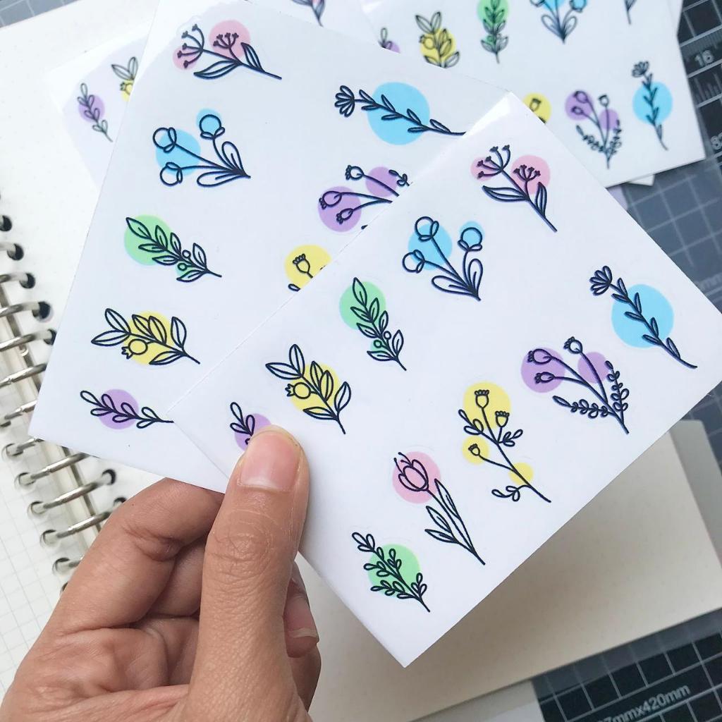 Jual stiker bunga transparan/ clear sticker flowers/ aesthetic sticker ...