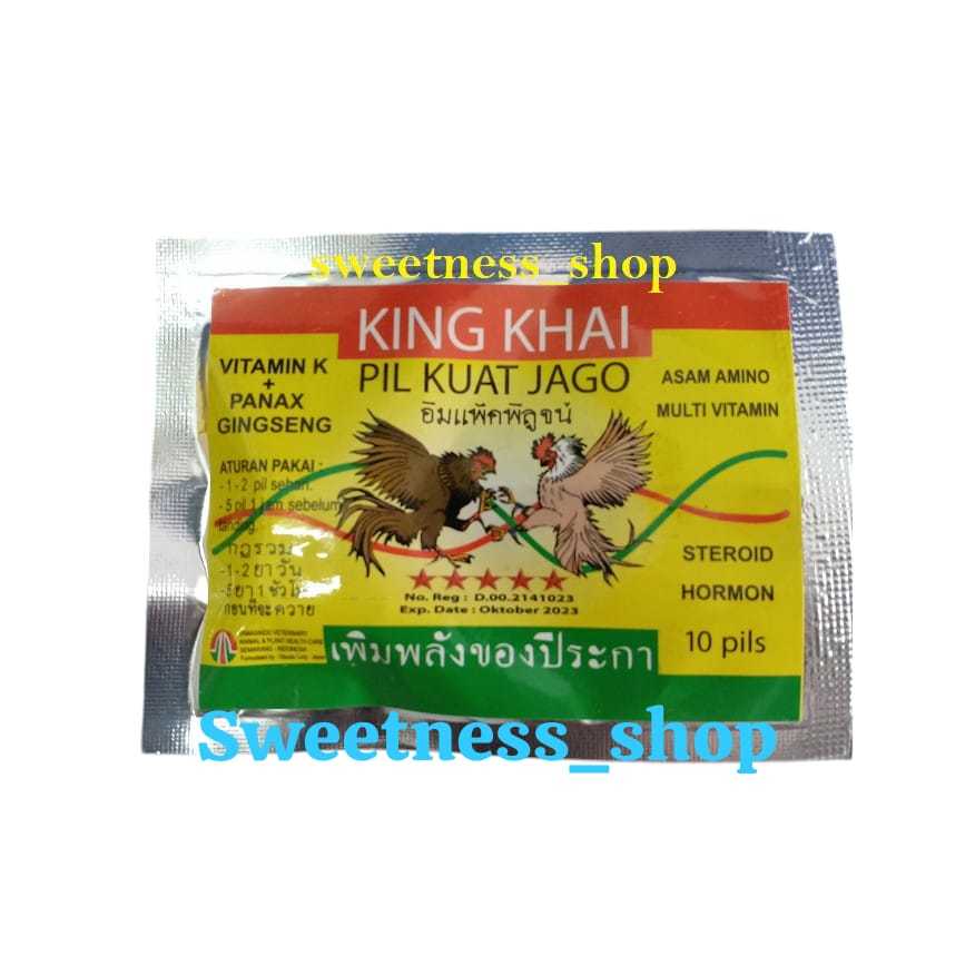 Jual King Khai - Pil Kuat Ayam Jago - Vitamin K + Panak Ginseng - Asam ...