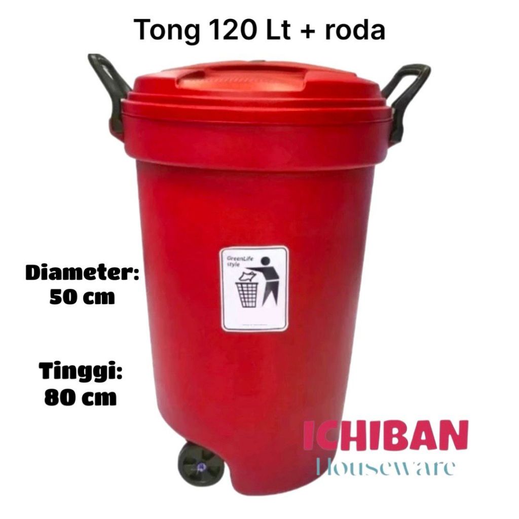 Jual Tong Bak Sampah Jumbo + tutup + roda Astro / Tong Sampah Besar 120 Ltr Plastik / Tong ...