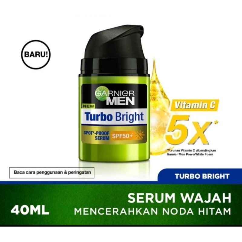 Jual Garnier Men Turbo Bright Spotproof Serum SPF50+ 40 ML | Shopee Indonesia