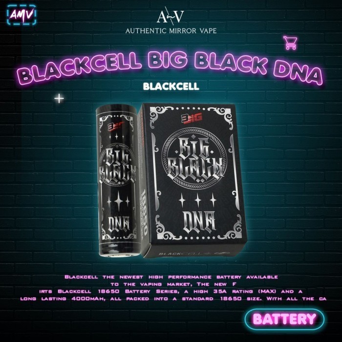 Jual Baterai Battery Blackcell Big Black DNA 4000mAh 35A 18650 100% ...
