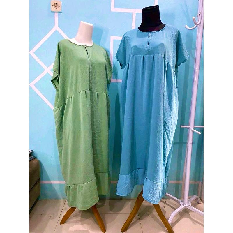 Jual Daster Polos Cringkle Airflow JUMBO Warna Random Viral Busui Dress ...