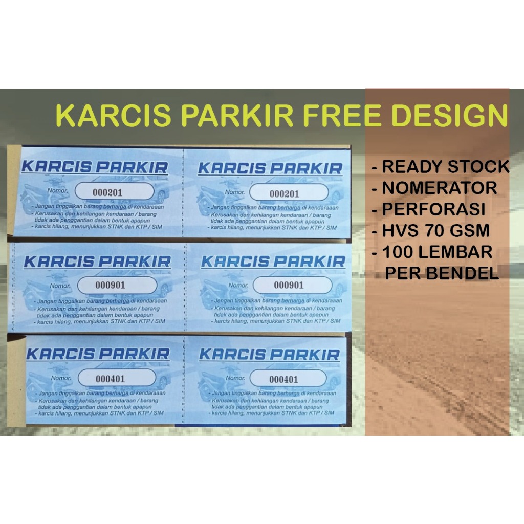 Jual Karcis Parkir Free Design Satuan | Shopee Indonesia
