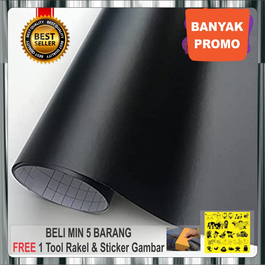 Jual Stiker warna Hitam doff/stiker hitam mate/wallstiker hitam doff ...