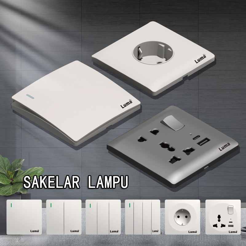Jual Saklar Lampu Panel Soket Sakelar Rumah Tangga Dinding Panel Soket ...