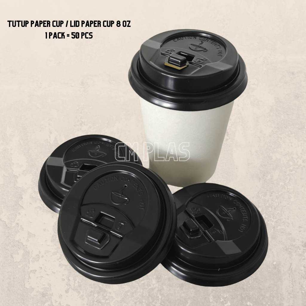 Jual Tutup Paper Cup / Penutup Gelas Kertas 6.5 Oz 8 Oz Isi 50 Pcs | Shopee Indonesia