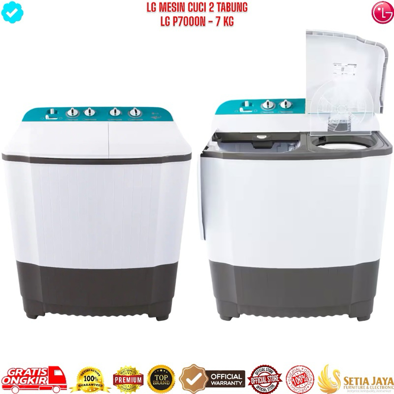 Jual MESIN CUCI LG 2 TABUNG 7 KG - MESIN CUCI 2 TABUNG 7KG LG P7000N ...