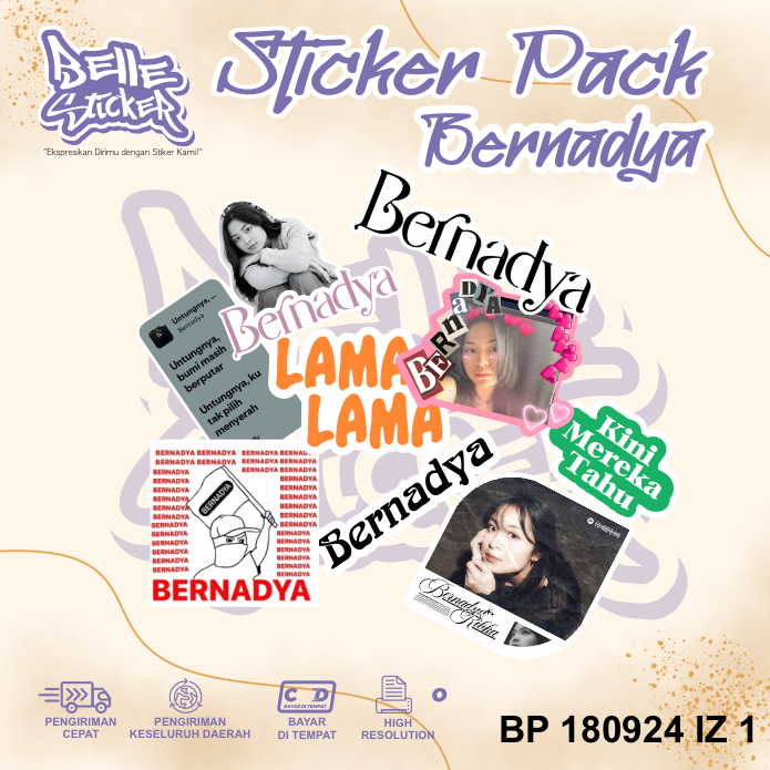 Jual Stiker Bernadya Waterproof Sticker Lucu Aesthetic Hiasan ...