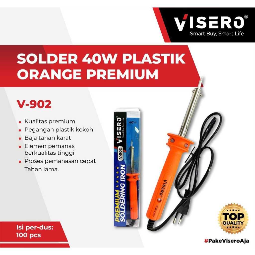 Jual Solder PVC Premium 40w Visero V 902 Ujung Kristal/Solder Plastik ...