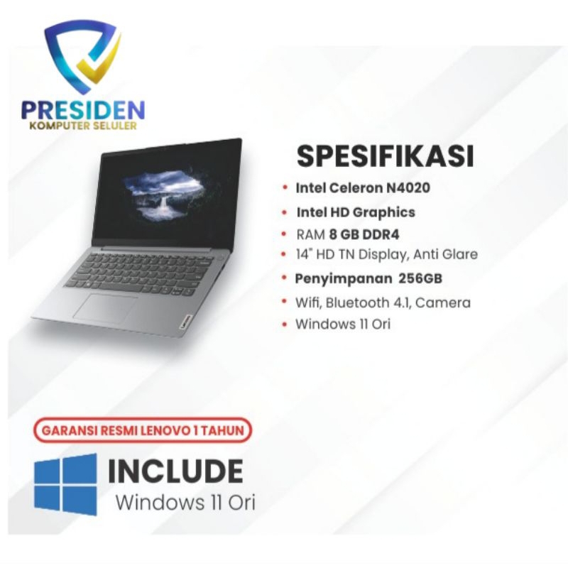 Jual LENOVO IP1-8WID/N4020/8GB/256GB | Shopee Indonesia