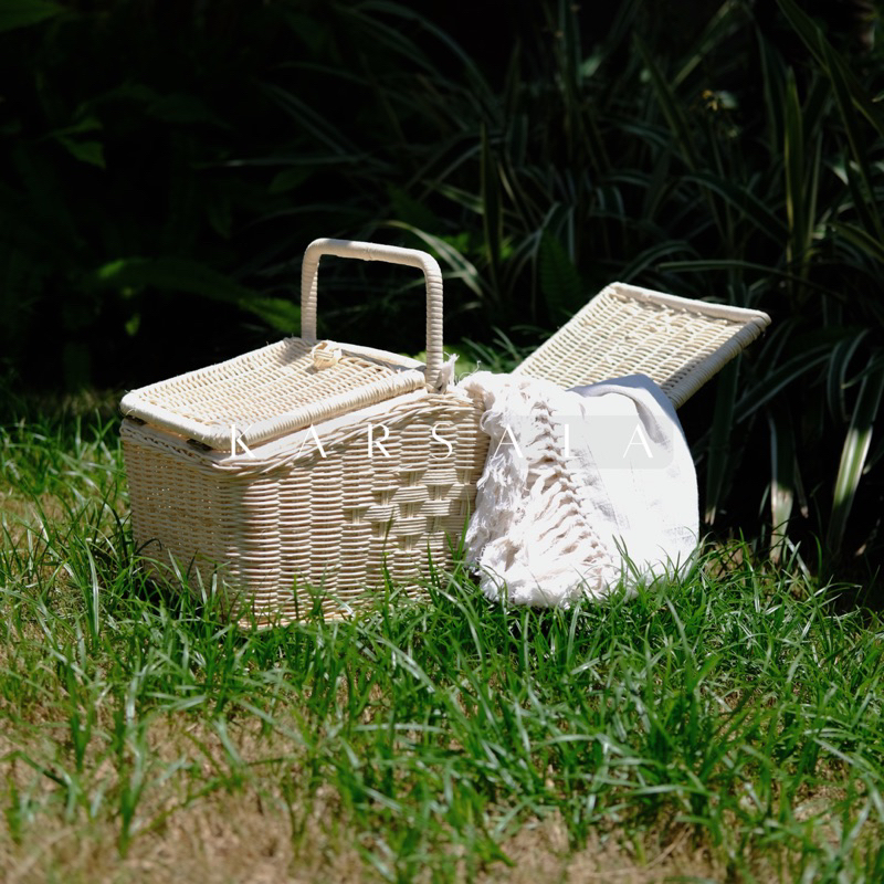 Jual KARSALA Picnic Rattan Basket | Keranjang Piknik Anyaman Rotan ...
