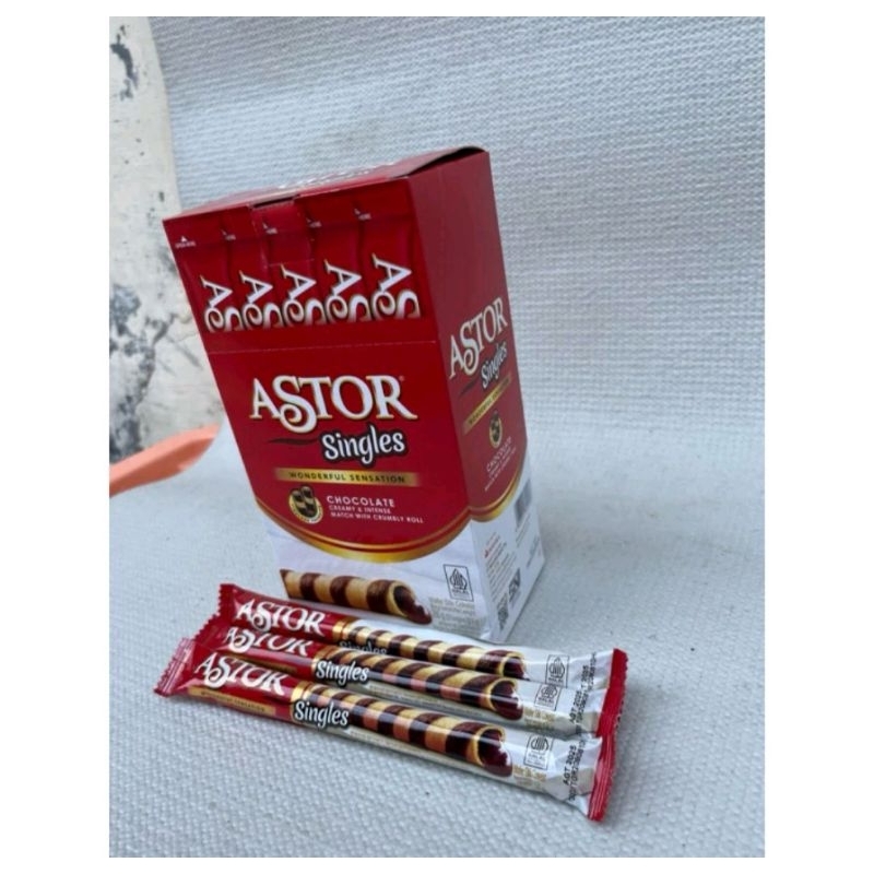 Jual Astor Single Kemasan Baru 1 Box Isi 20 - Astor Waferstick Coklat ...