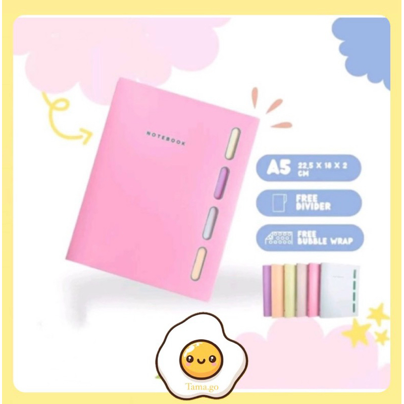Jual Binder Note Buku Tulis Note Warna Pastel / Binder Notebook Warna ...